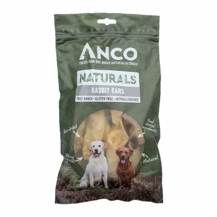 Anco Naturals Rabbit Ears for Dogs 100g